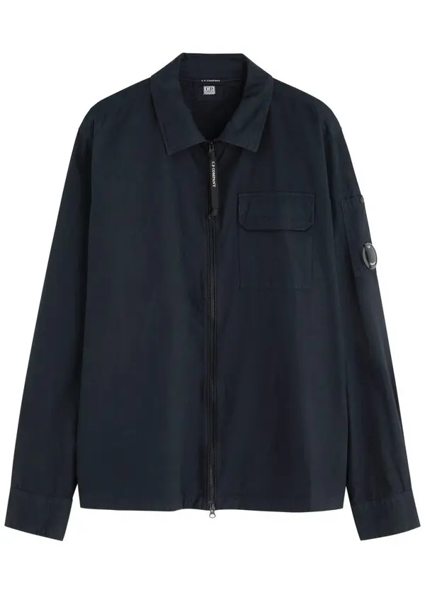 C.P. COMPANY Lens Cotton Gabardine Overshirt - Blue