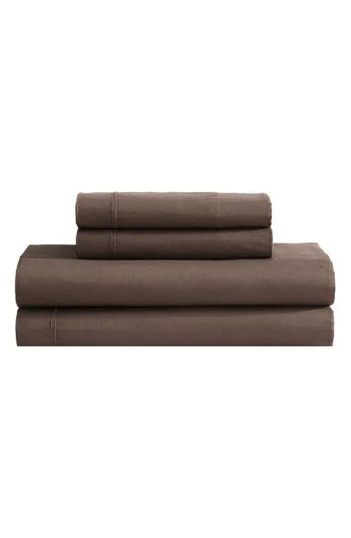 Calvin Klein 200 Thread Count Cotton Percale Twin Sheet Set - Earth