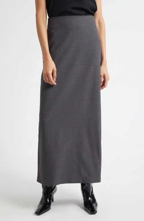 Loulou De Saison Samos Stretch Wool Pencil Skirt - Anthracite Melange