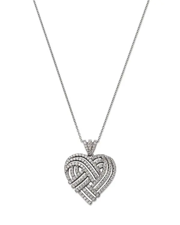 Bloomingdale'S 14k Gold Diamond Heart Pendant Necklace 1.0 Tcw
