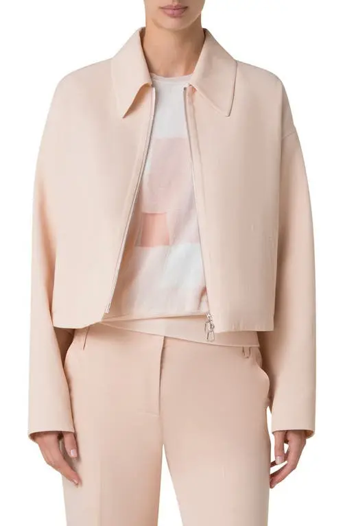 Akris Ander Cotton Double Face Crop Jacket