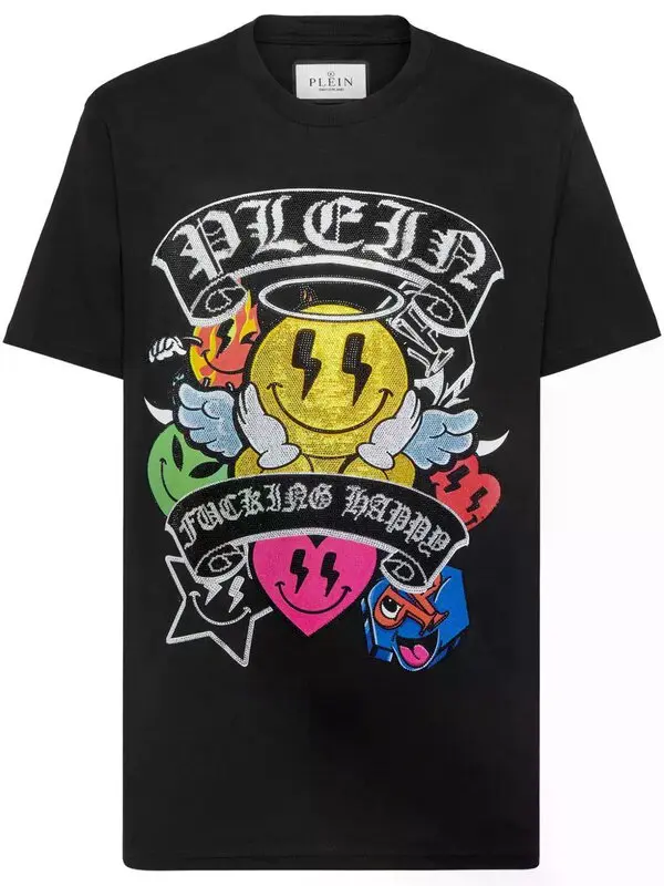 Philipp Plein Strass Smile T-shirt - Black