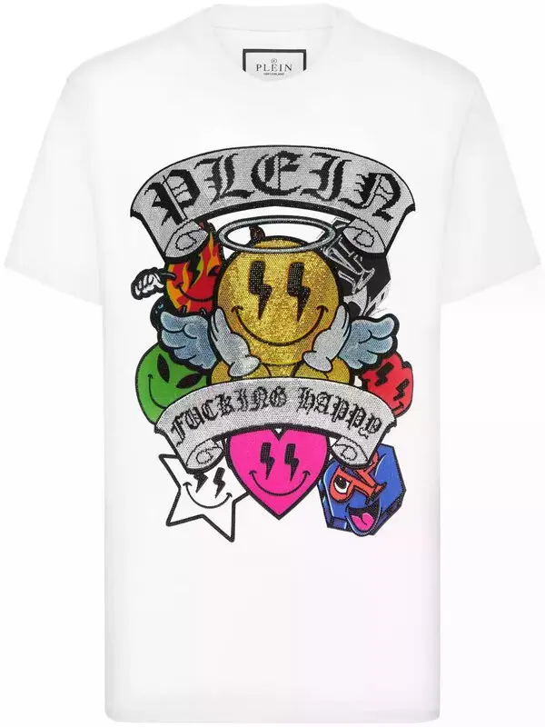 Philipp Plein Strass Smile T-shirt - White