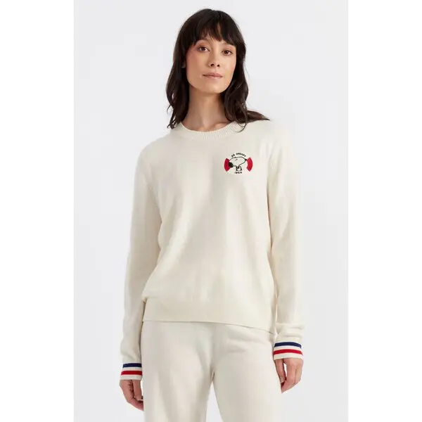 Chinti & Parker Snoopy Nautical Wool Cashmere Sweater - Cream/multi
