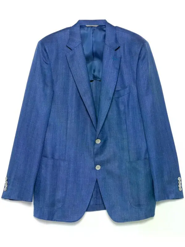 Canali Mélange-effect Blazer - Blue