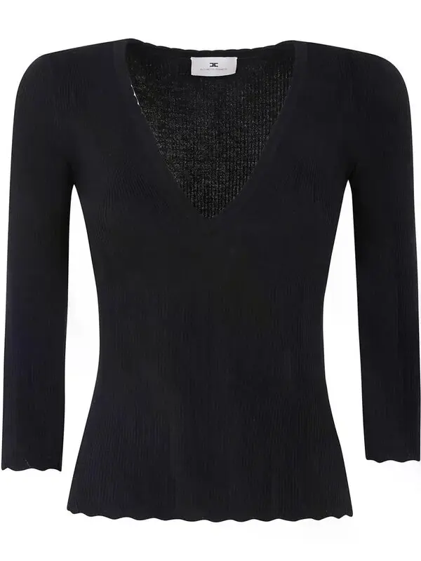 Elisabetta Franchi Knitted Top - Black