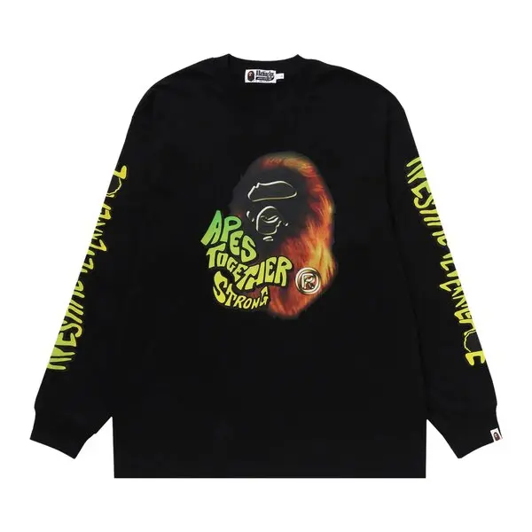 BAPE Sport Graphic Long-sleeve Tee - Black