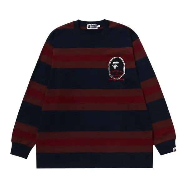 BAPE Badge Hoop Long-sleeve Tee 'navy - Blue