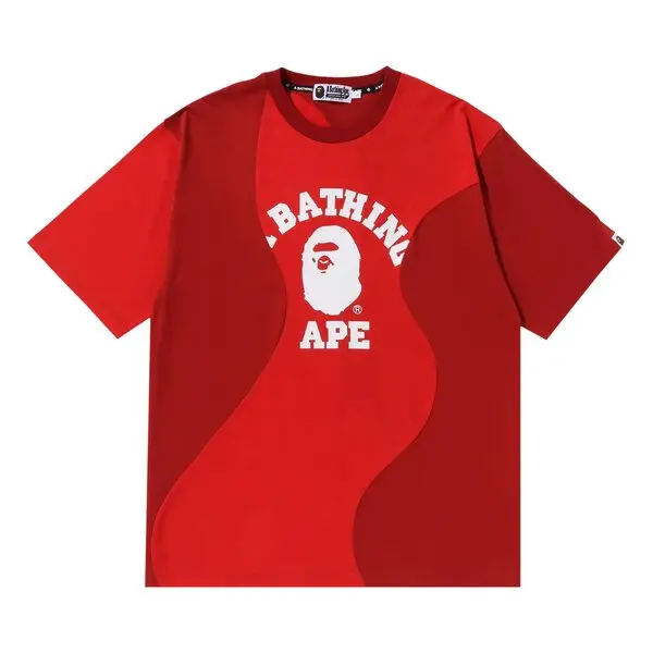 BAPE Cutting College Relaxed Fit Tee - Red