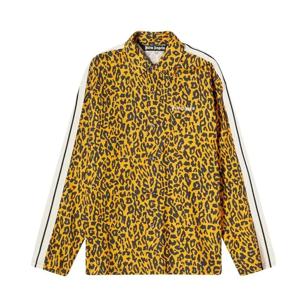 Palm Angels Cheetah Track Shirt /black - Orange