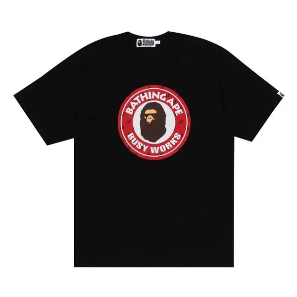 BAPE Cloud Head Monogram Busy Works Tee - Black