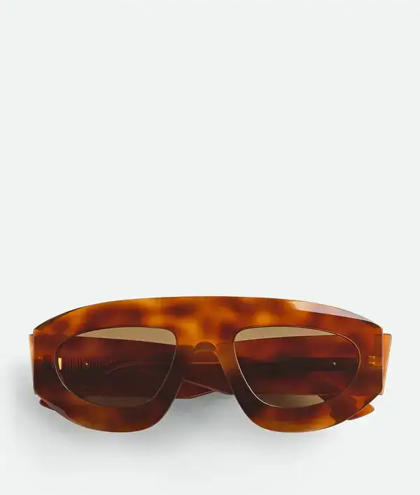 Bottega Veneta Dark Green Acetate Ultrathin Sunglasses