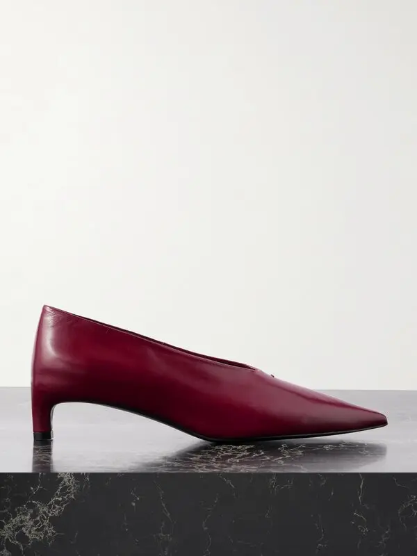 JIL SANDER Glossed-leather Pumps - Red