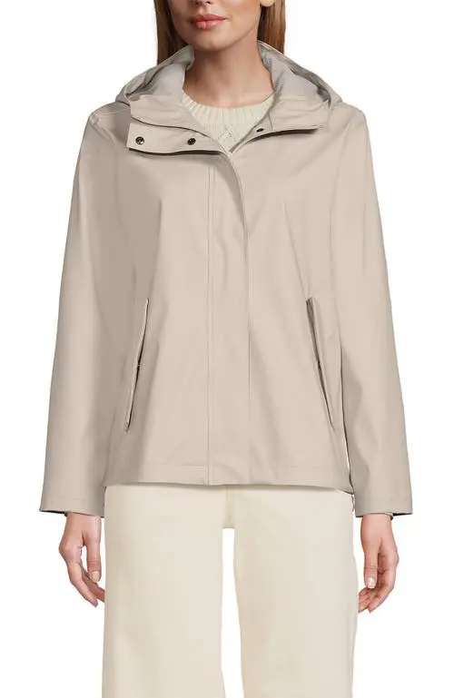 LANDS' END Waterproof Rain Slicker Jacket - Dusk Gray