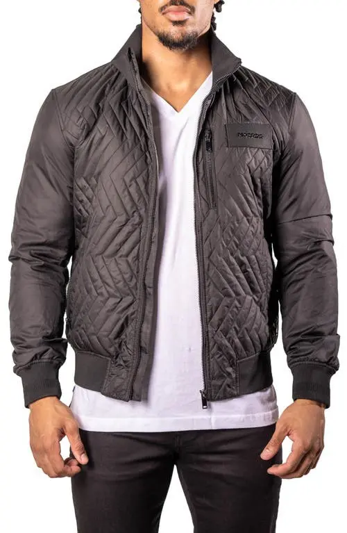 MACEOO Puffycomb Quilted Bomber Jacket - Black