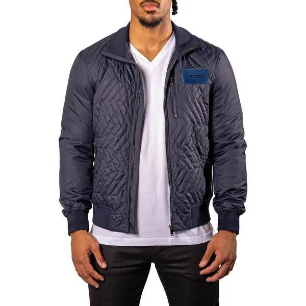 MACEOO Puffycomb Quilted Bomber Jacket - Blue