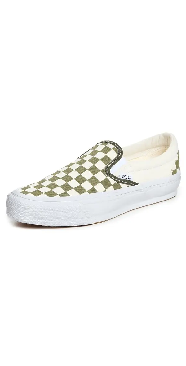 VANS Classic Checkerboard Slip-on Sneakers - Checkerboard Grape Leaf