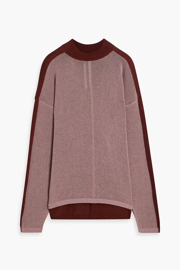 Rick Owens Two-tone Cotton Sweater - Merlot