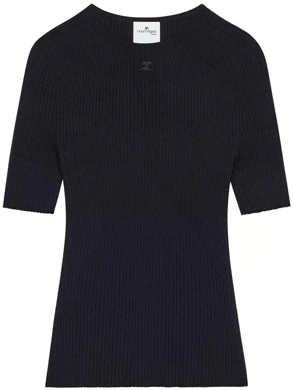 COURREGES Fine-ribbed Jumper - Blue