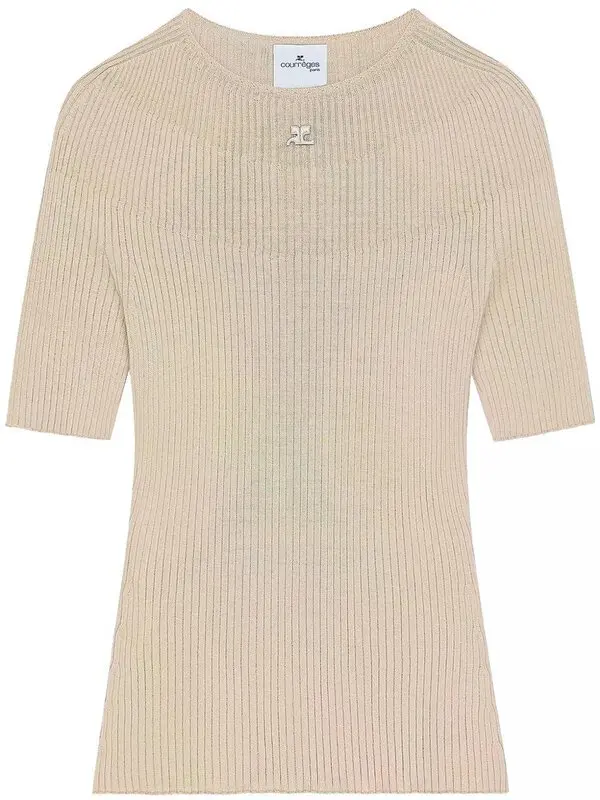 COURREGES Solar Knitted Top - Neutrals