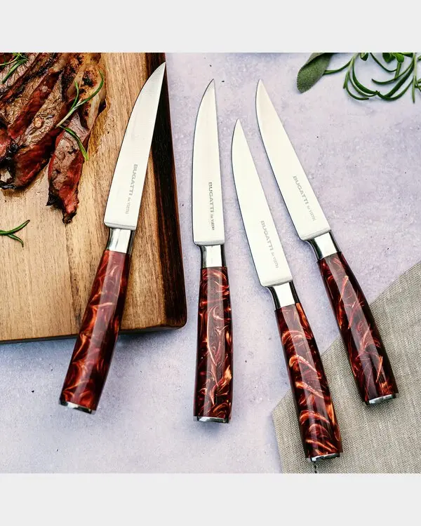 VIETRI Coltelli Marbled Steak Knives, Set Of 4