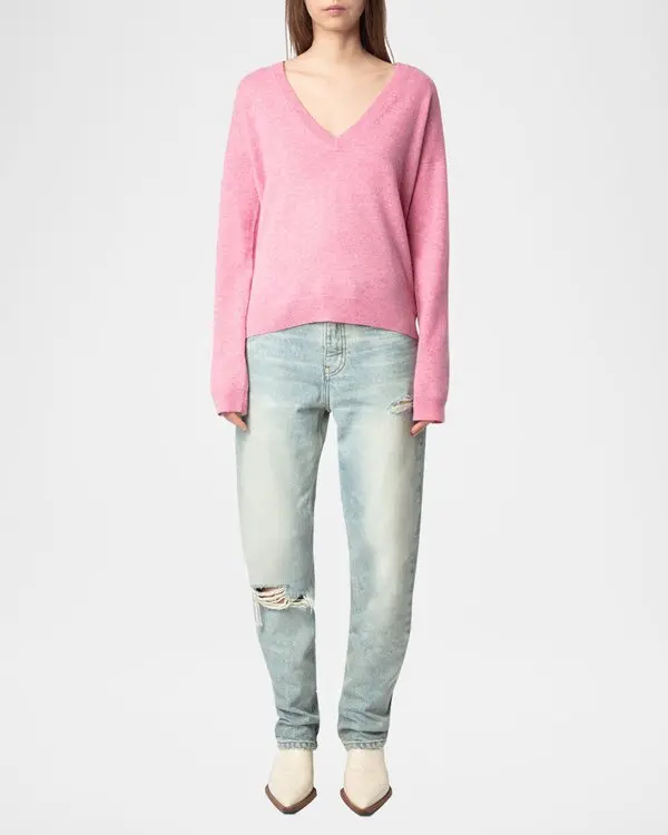 Zadig&Voltaire Vivi Patch Cashmere Sweater - Phlox