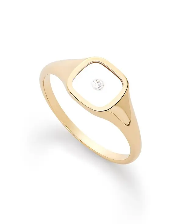 ANA LUISA Solid Signet Ring With Lab-grown Diamond