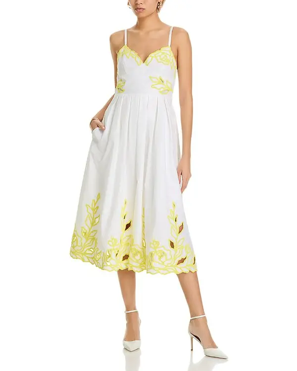 Cinq À Sept Trailing Peonies Maude Dress - White/golden Glow