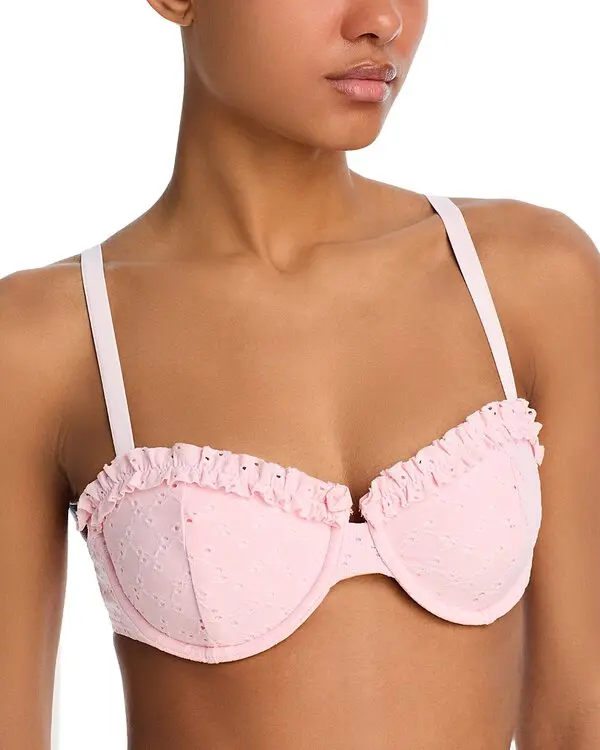 Aqua Ruffle Underwire Bikini Top