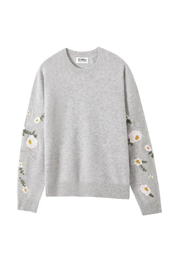 27 Miles Malibu Kara Embroidered Cashmere Sweater