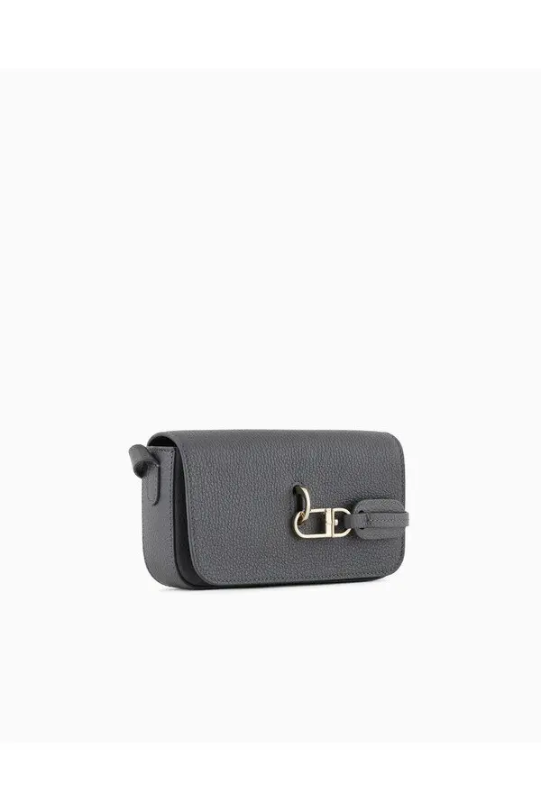 Giorgio Armani Pebbled Leather Mini Shoulder Bag - Brown