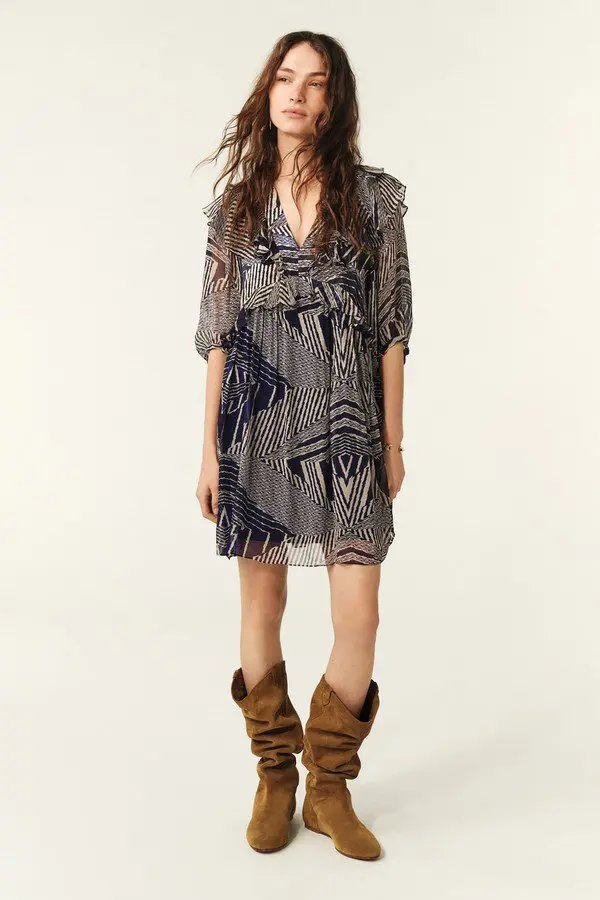 Ba&sh Acacia Frilly Dress - Blue