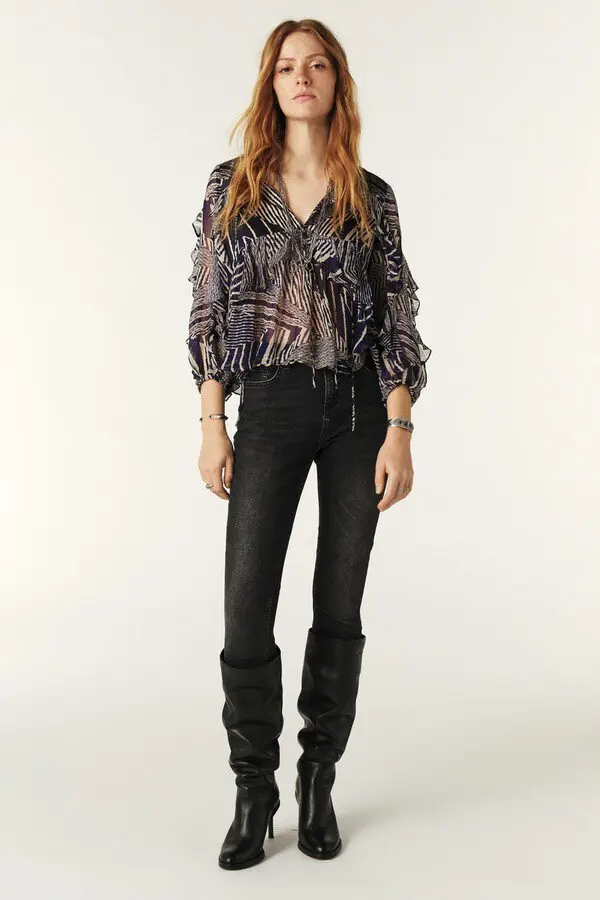 Ba&sh Angela Ruffled Blouse - Blue