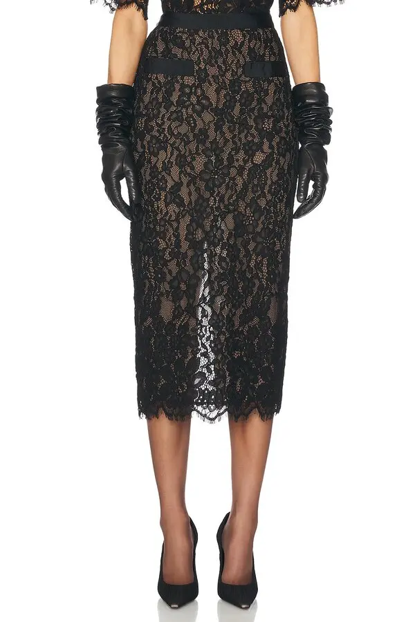 HELSA The Lace Midi Skirt