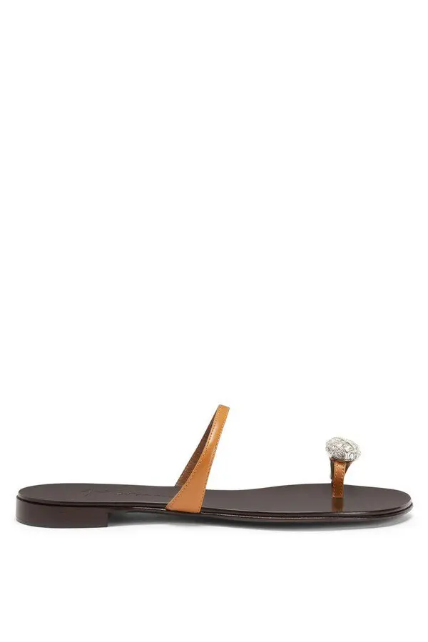 GIUSEPPE ZANOTTI Icon Ring Leather Sandals - Orange