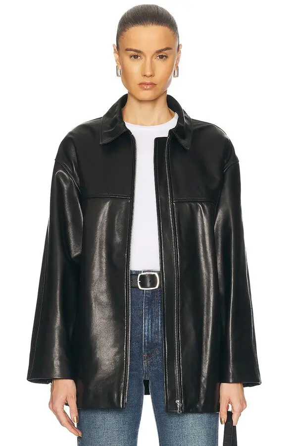 Nour Hammour Layne Leather Jacket - Black