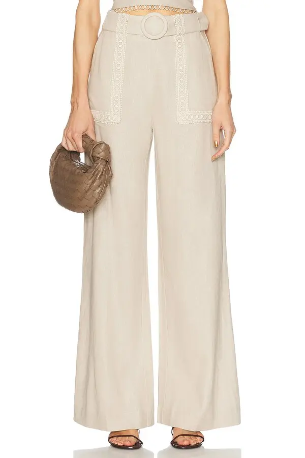 PatBO Candy Linen Wide Leg Pant
