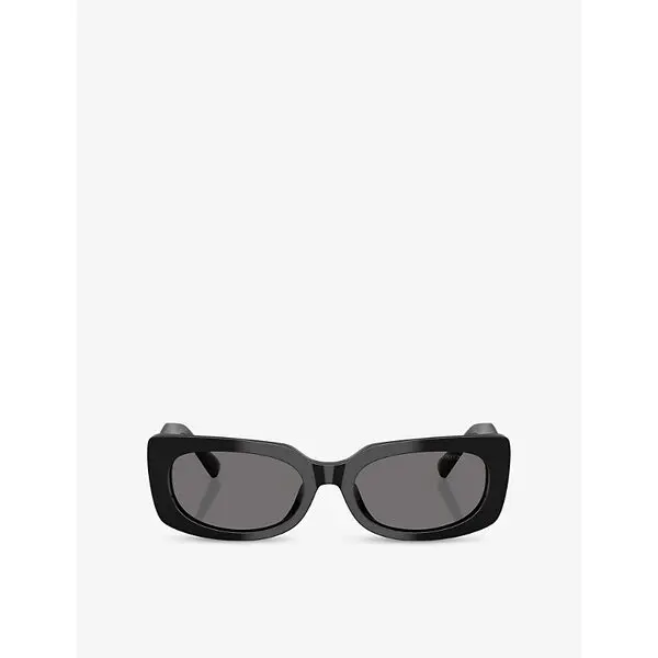 JIMMY CHOO Rectangle-frame Sunglasses - Black