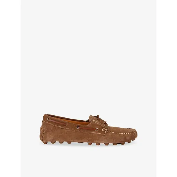 TOD'S Gommino Macro 52k Suede Loafers - Brown