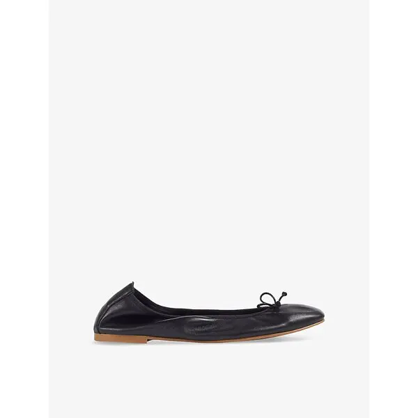LK BENNETT Trilly Leather Ballerina Flats - Bla-black
