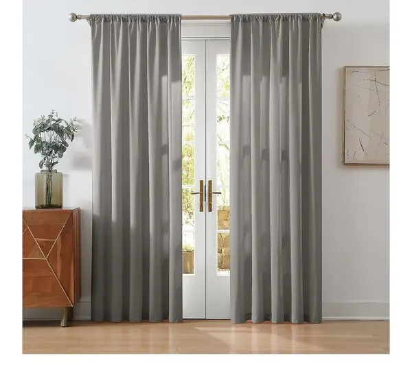 CANNON Solid Cotton Percale 50x84 Window Curtai N Pair