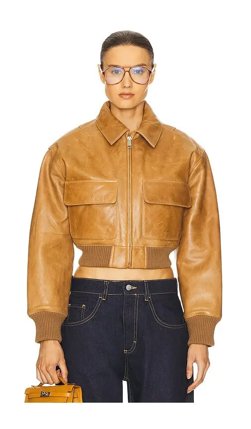 HELSA Leather Bomber Jacket