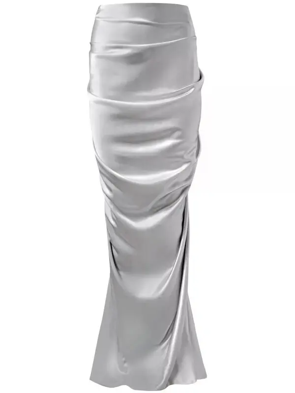 Alejandra Alonso Rojas Silk Maxi Skirt - Silver