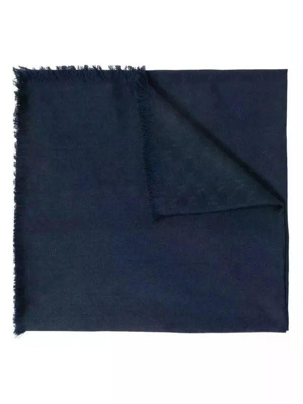 Max Mara Monogram-jacquard Scarf - Blue