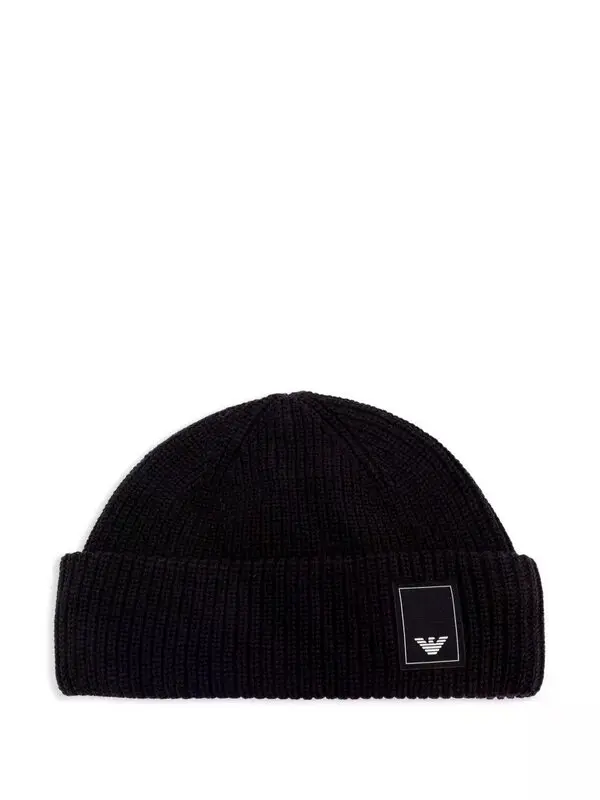 Emporio Armani Logo-patch Beanie - Blue