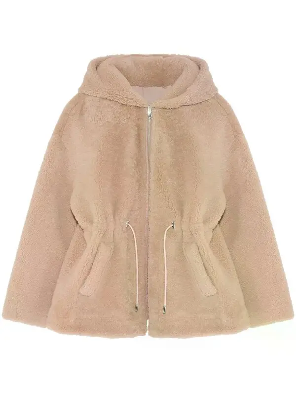 YVES SALOMON Drawstring Waist Shearling Jacket