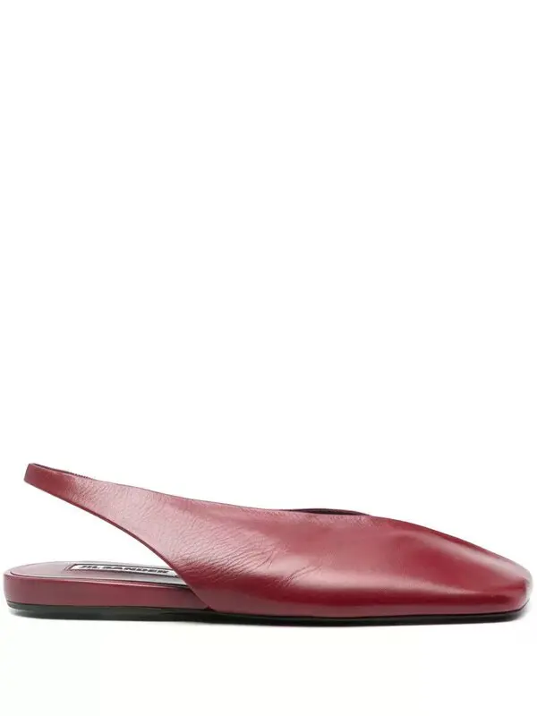 JIL SANDER Leather Ballerinas - Red
