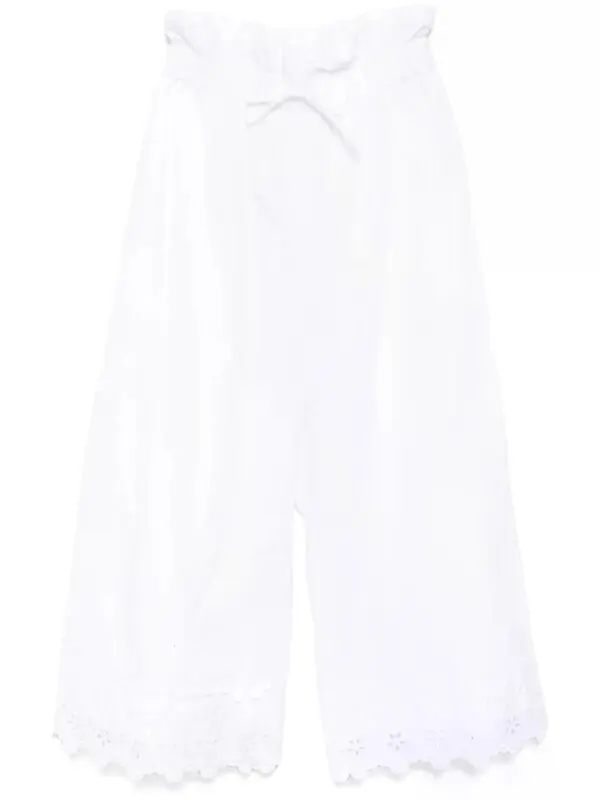 Simone Rocha Ruffle-waisted Cropped Trousers