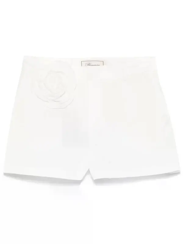 Blumarine Floral-appliqué Shorts - White