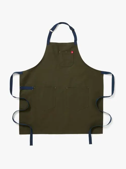 HEDLEY & BENNETT The Essential Apron Green Navy Straps